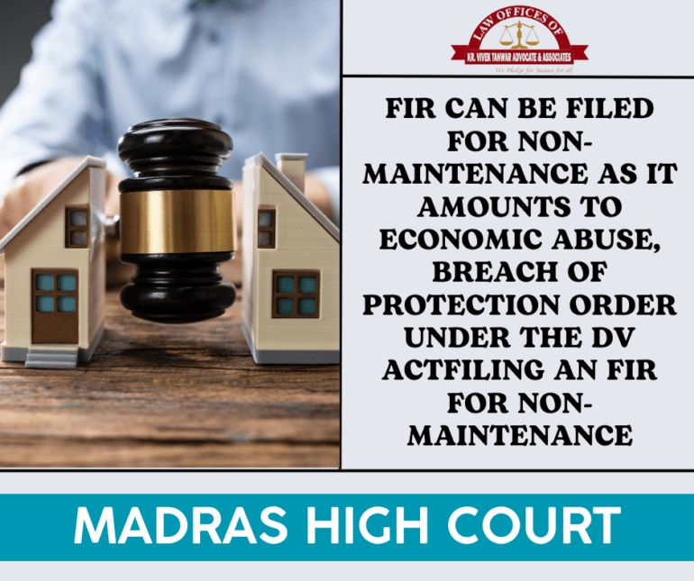 FIR can be filed for Non-Maintenance as It Amounts to Economic Abuse ...